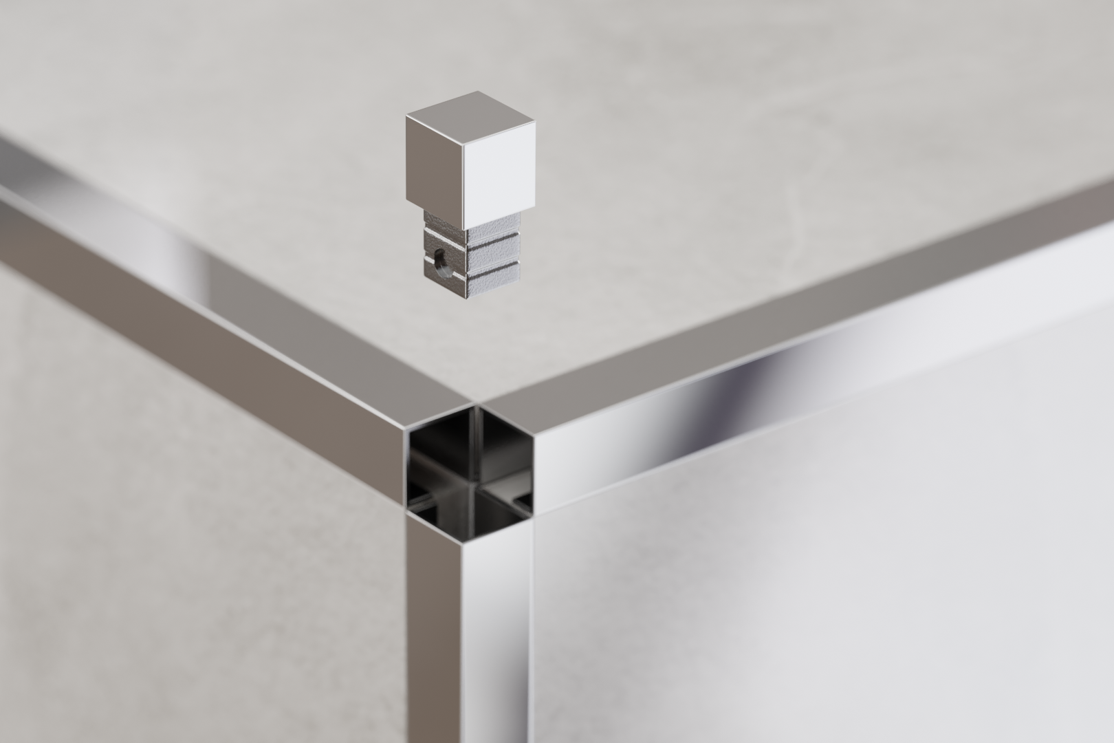 Corner finish for polished QS stainless steel profiles polished silver ...
