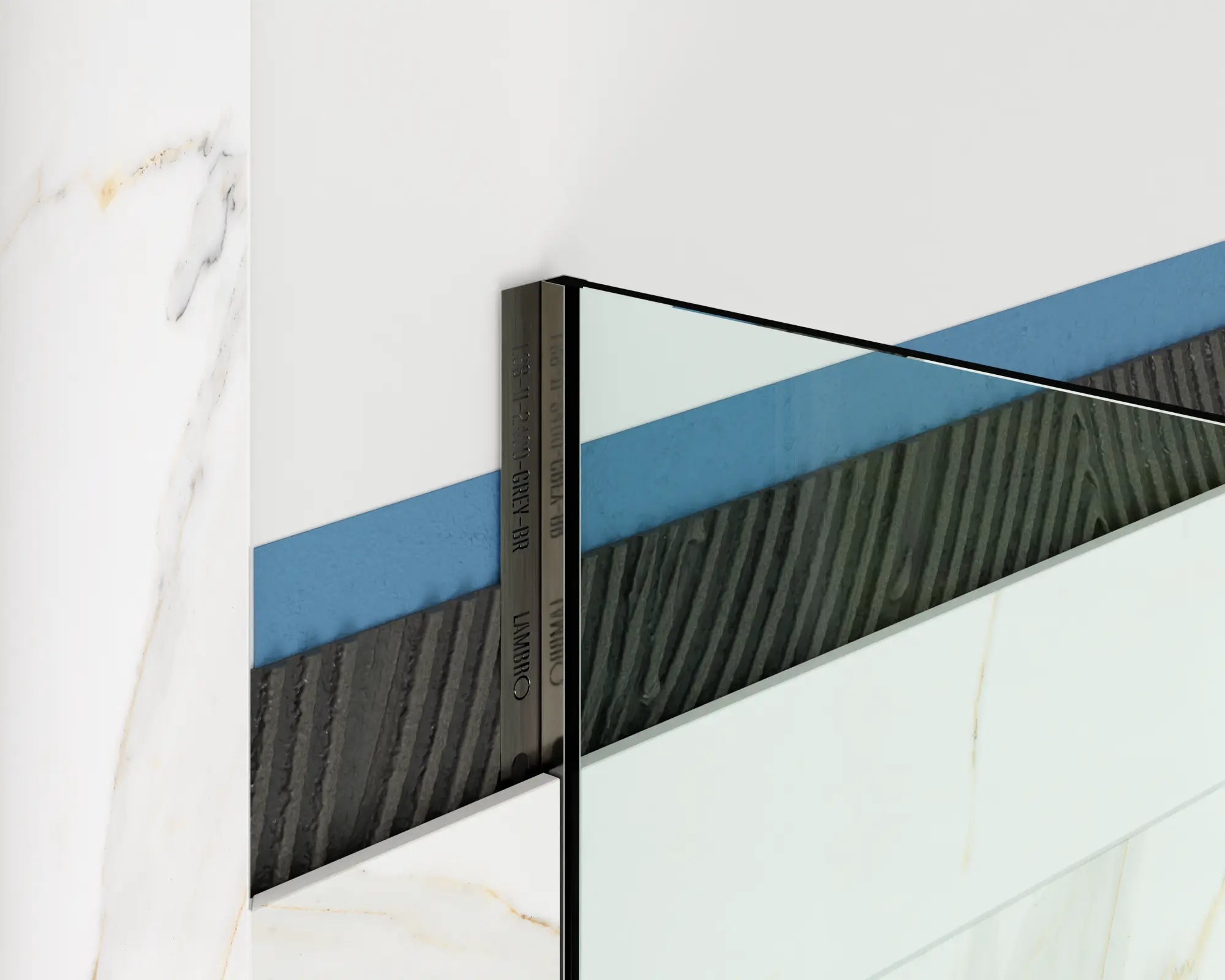 Shower profile LSS glass-to-wall fixing in stainless steel - Gunmetal ...