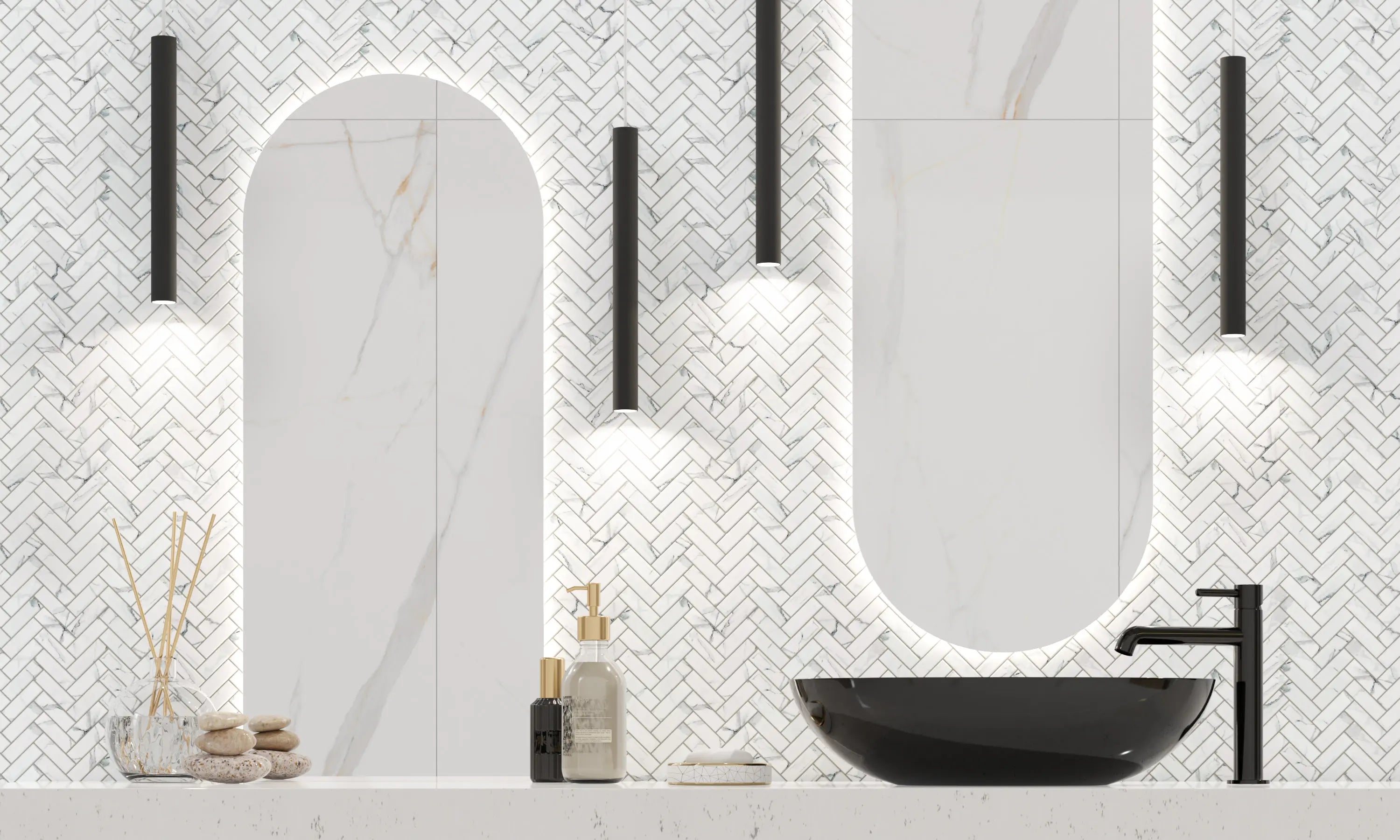 Mosaico de cerámica en red para baño o cocina 31.5 cm x 27.7 cm - Marb ...