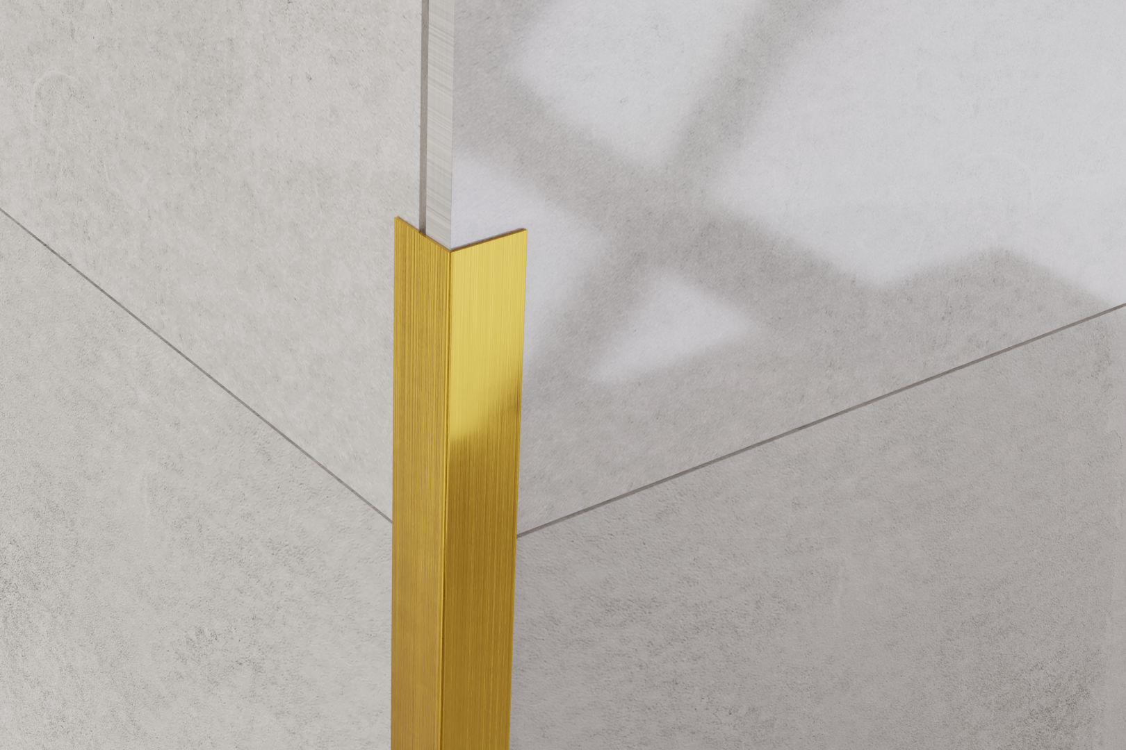 Decorative L corner profile in satin gold stainless steel – ILCOM CERAMICA